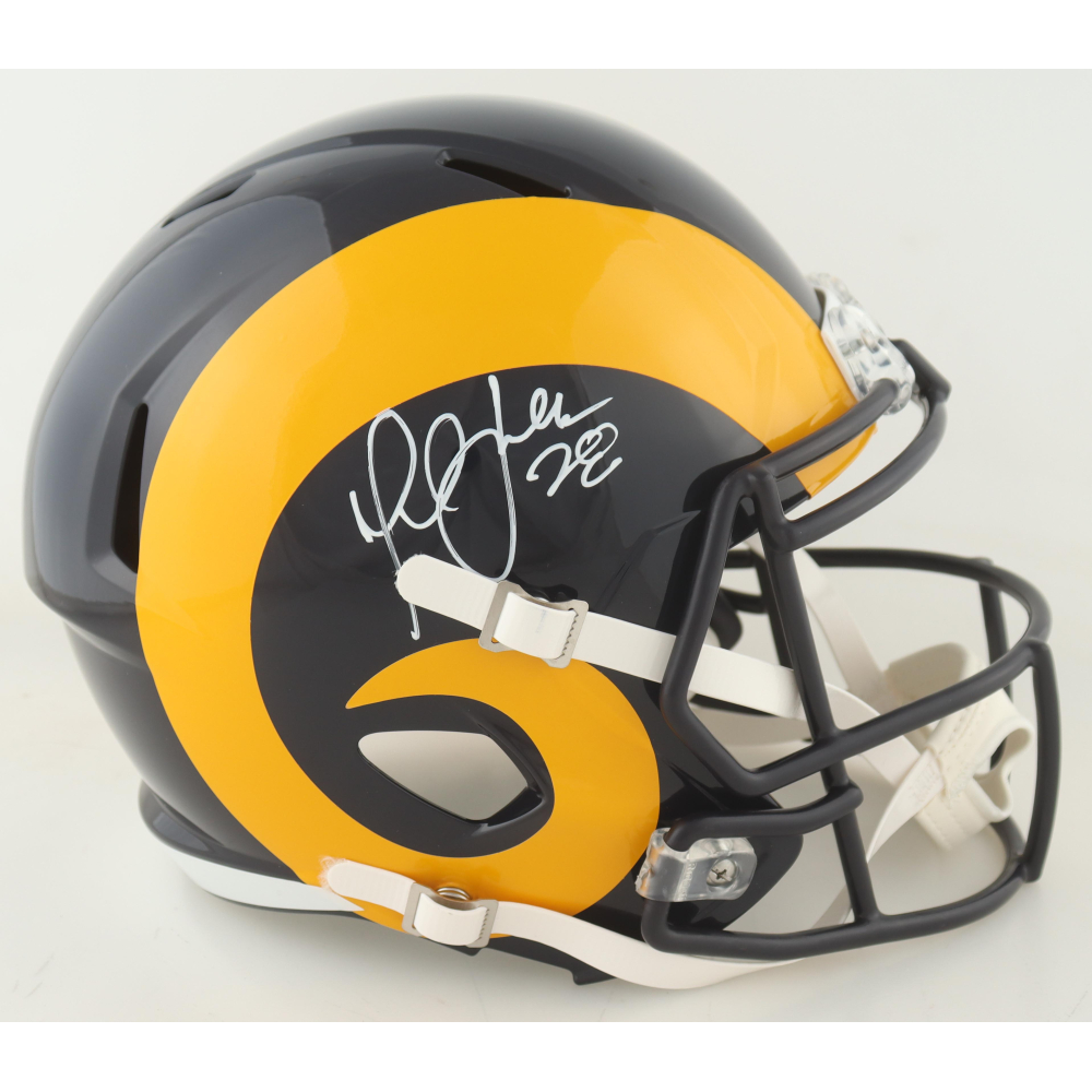 Marshall Faulk Signed Rams Full-Size Throwback Speed Helmet (Beckett ...