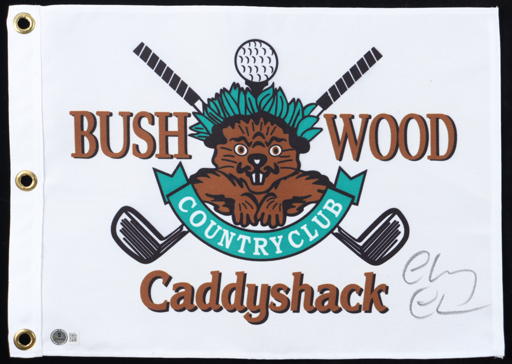 Chevy Chase Signed "Caddyshack" Bush Wood Country Club Pin Flag ...