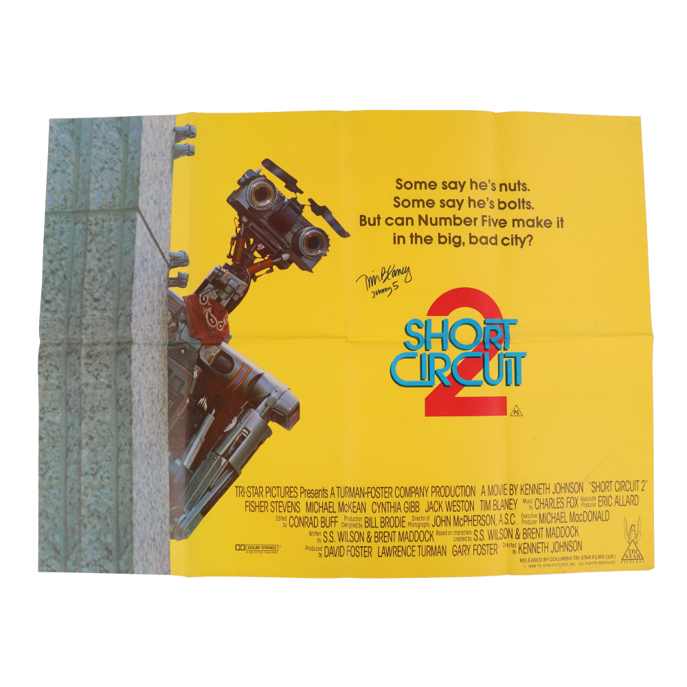 Tim Blaney Signed "Short Circuit 2" 30x40 Movie Poster Inscribed ...