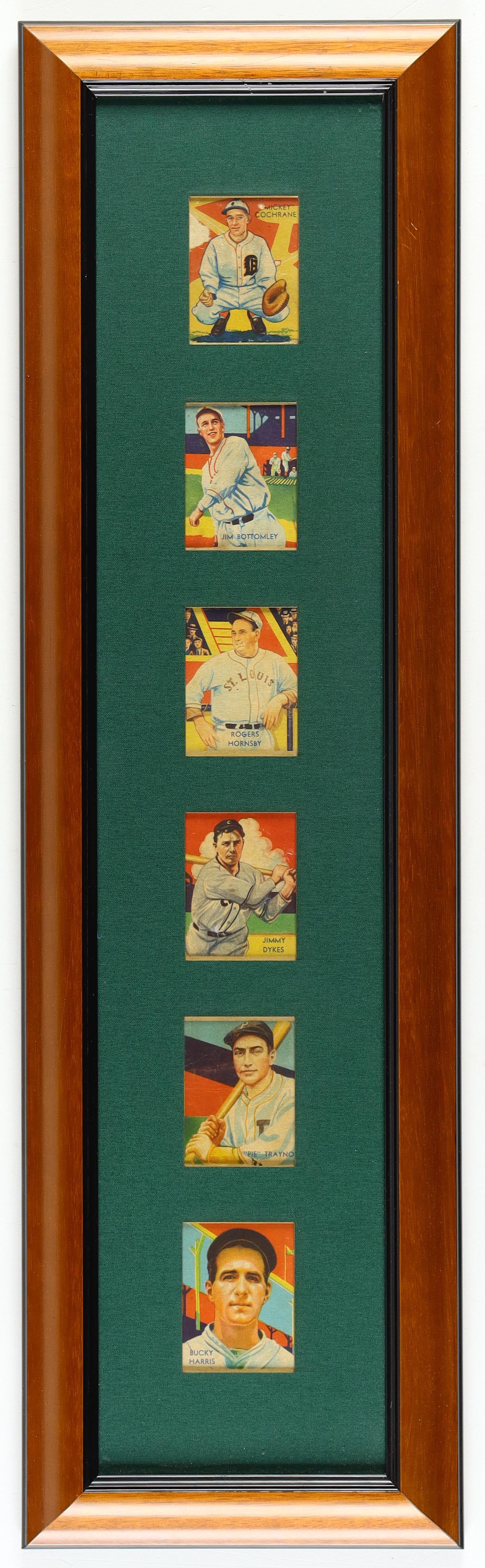 1930's Diamond Stars Collection Set of (6) Custom Framed Baseball Cards ...
