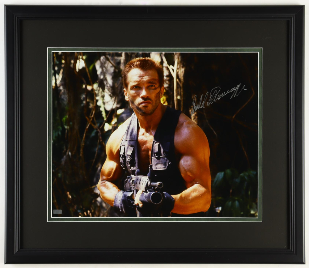 Arnold Schwarzenegger Signed "Predator" 24x28 Custom Framed Photo ...
