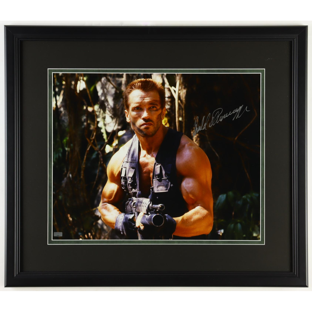 Arnold Schwarzenegger Signed "Predator" 24x28 Custom Framed Photo ...