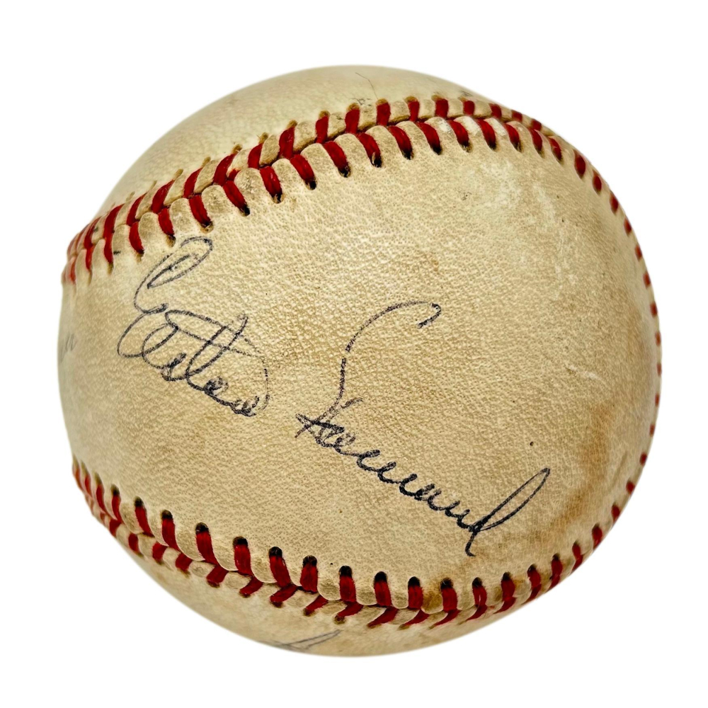 Yankees OAL Baseball Signed By (4) with Elston Howard, Bobby Murcer ...