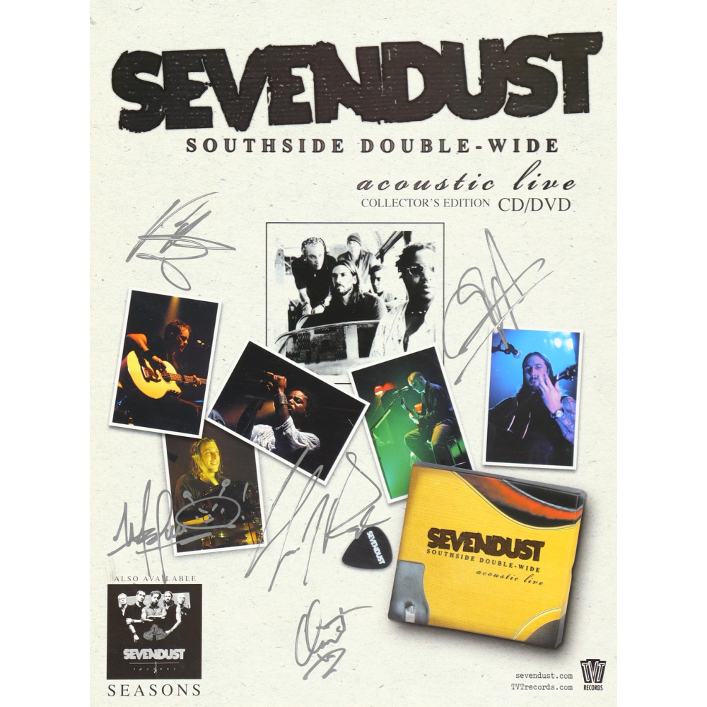 "Sevendust" Poster Band-Signed by (5) with Morgan Rose, Clint Lowery ...