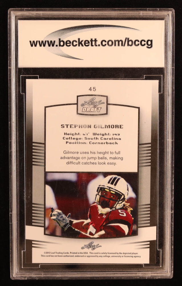 Stephon Gilmore 2012 Leaf Draft Blue #45 RC (BCCG 10) | Pristine Auction