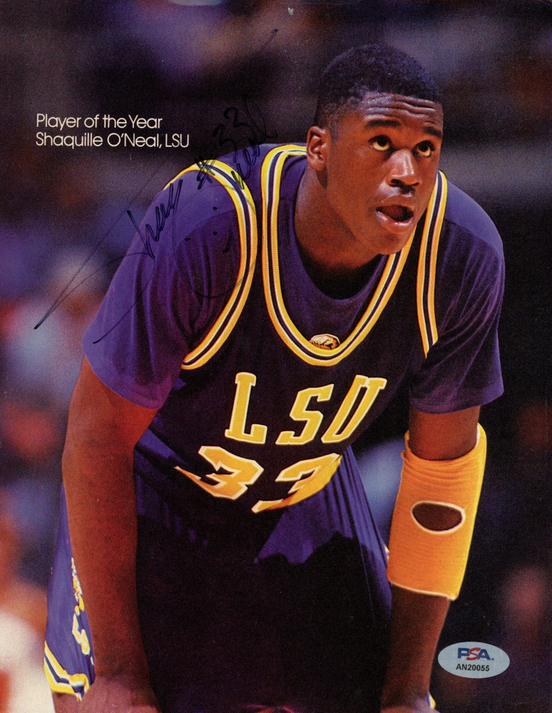 Shaquille O'Neal Signed LSU Tigers 8x10 Photo (PSA) | Pristine Auction