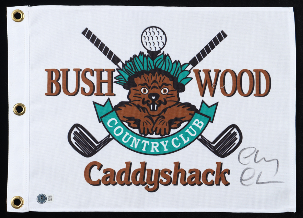 Chevy Chase Signed "Caddyshack" Bush Wood Country Club Pin Flag ...