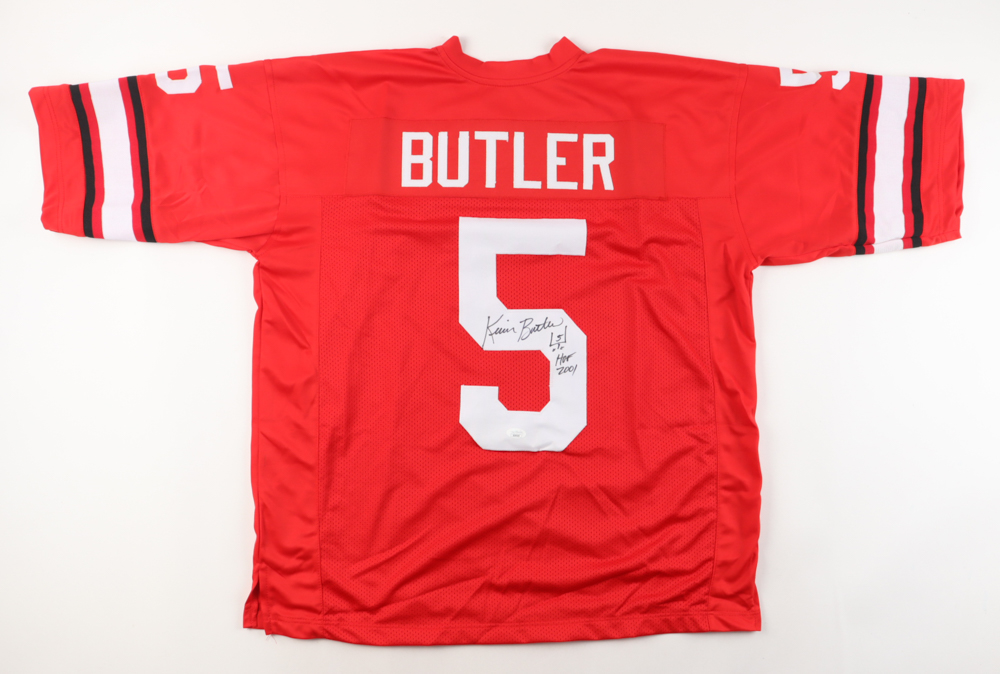 Kevin Butler Signed Jersey With Hand-Drawn Sketch Inscribed "HOF 2001 ...