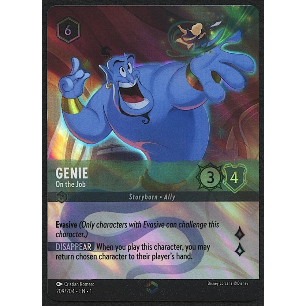 Disney Lorcana The First Chapter Enchanted Genie #209/204 | Pristine ...