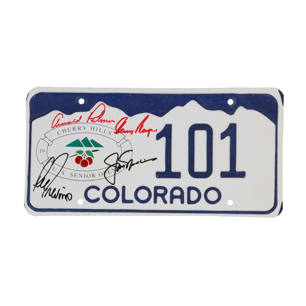 "The Big 4" U.S. Senior Open License Plate Signed by Arnold Palmer ...