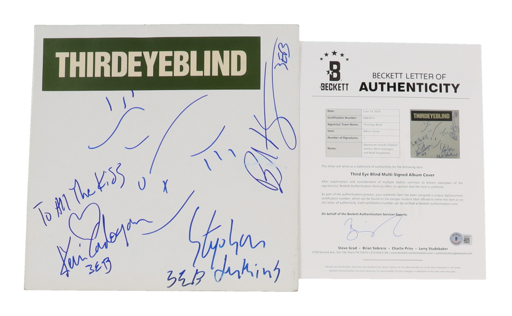 Stephen Jenkins, Kevin Cadogan & Brad Hargreaves Signed Third Eye Blind ...