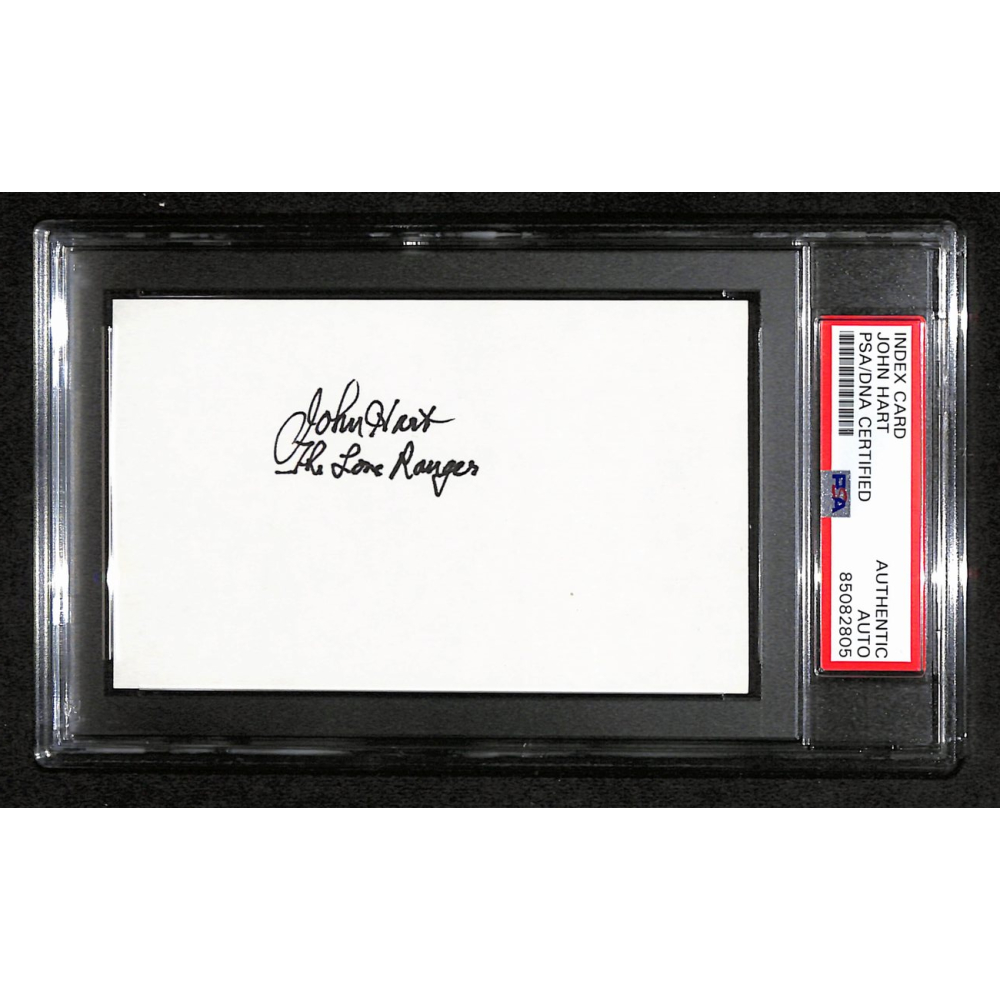 John Hart Signed Index Card Inscribed "The Lone Ranger" (PSA ...