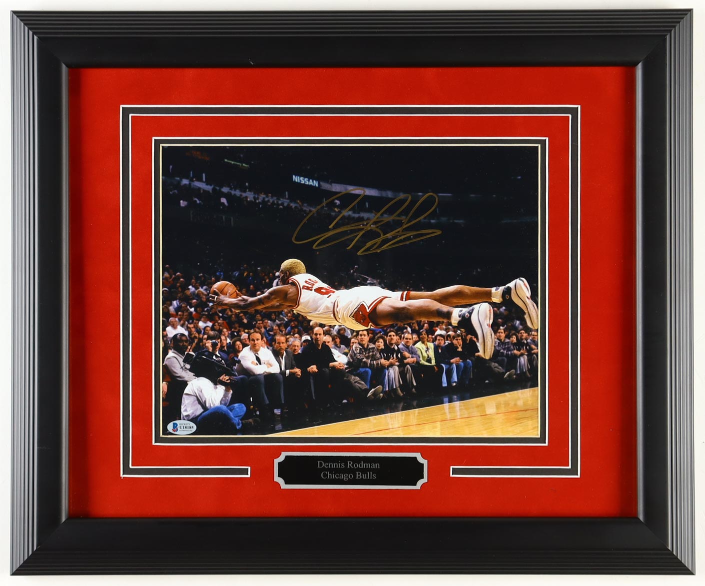 Dennis Rodman Signed Bulls Custom Framed Photo Display (PSA) | Pristine ...