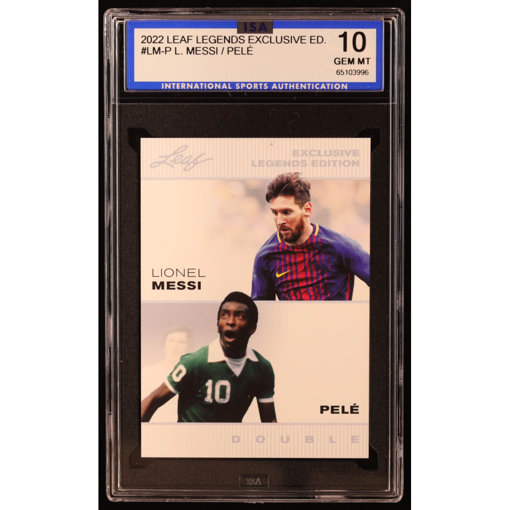 Lionel Messi / Pele 2022 Leaf Special Release Exclusive Legends Edition ...