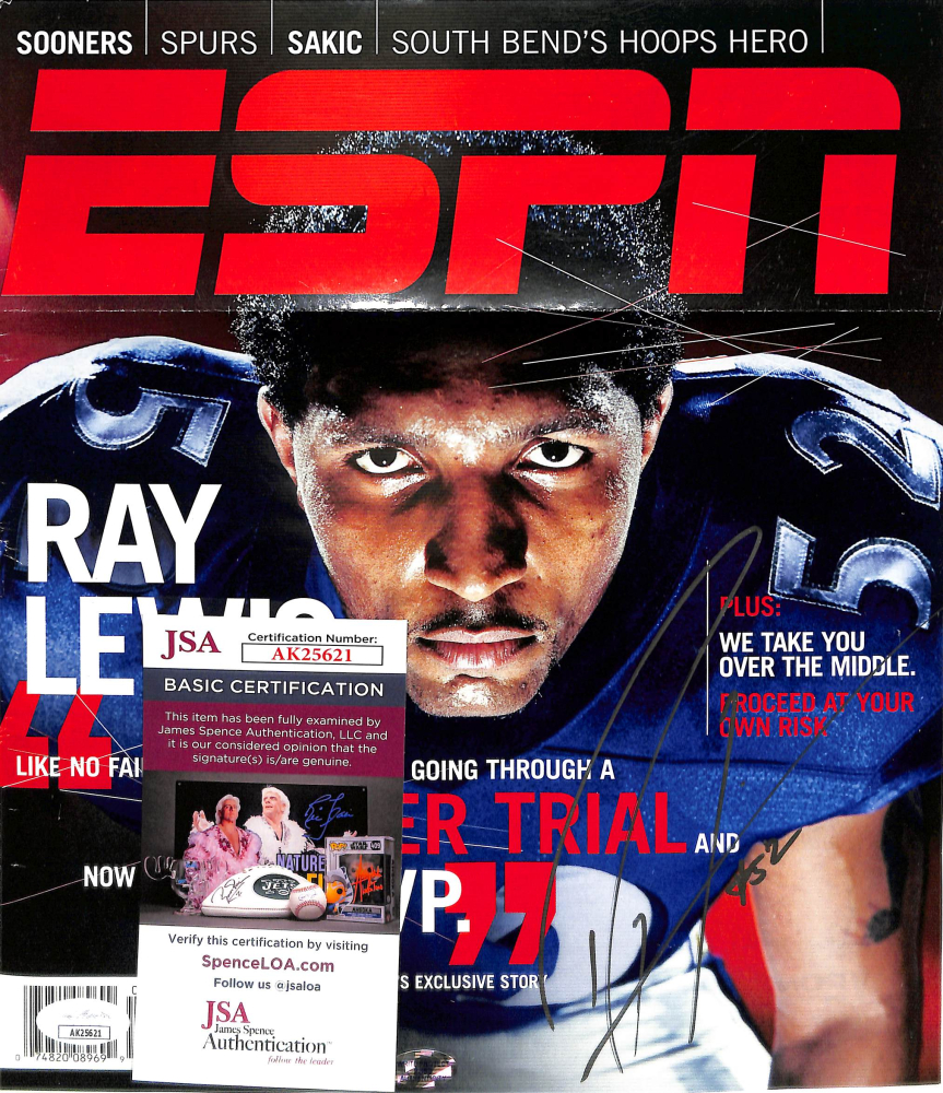 Ray Lewis Signed 10x12 Magazine Photo (JSA) | Pristine Auction