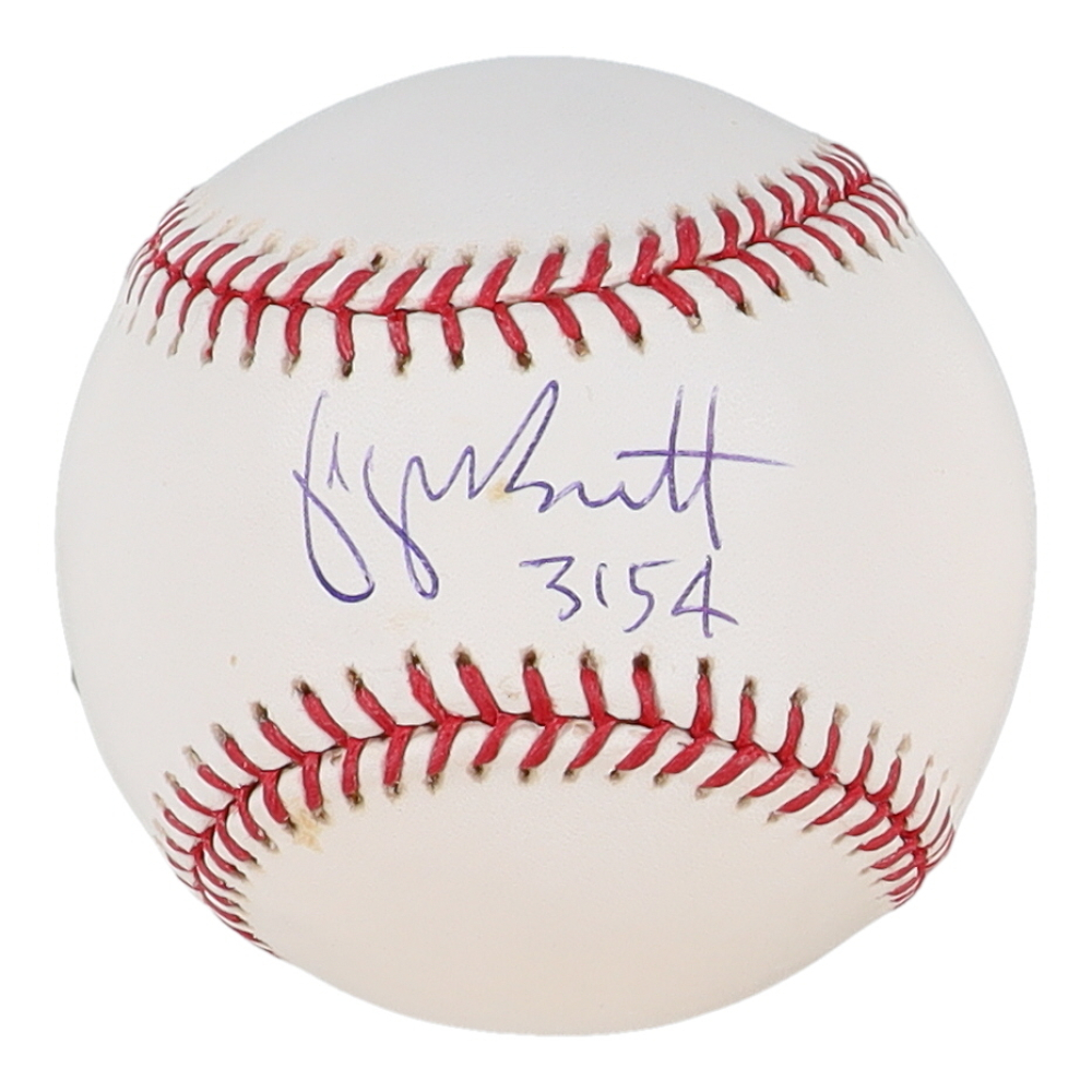 George Brett Signed OML Baseball Inscribed "3154" (MLB & Mounted ...