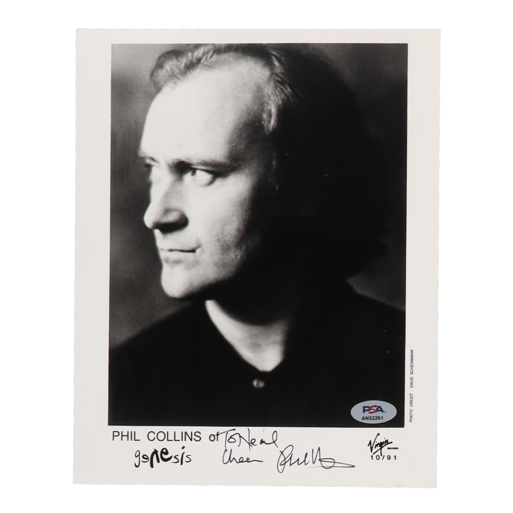 Phil Collins Signed 8x10 Photo Inscribed "Cheers" (Beckett) | Pristine ...
