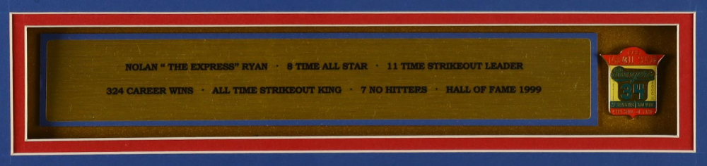 Nolan Ryan Signed Custom Framed Jersey Display with Retirement Pin ...