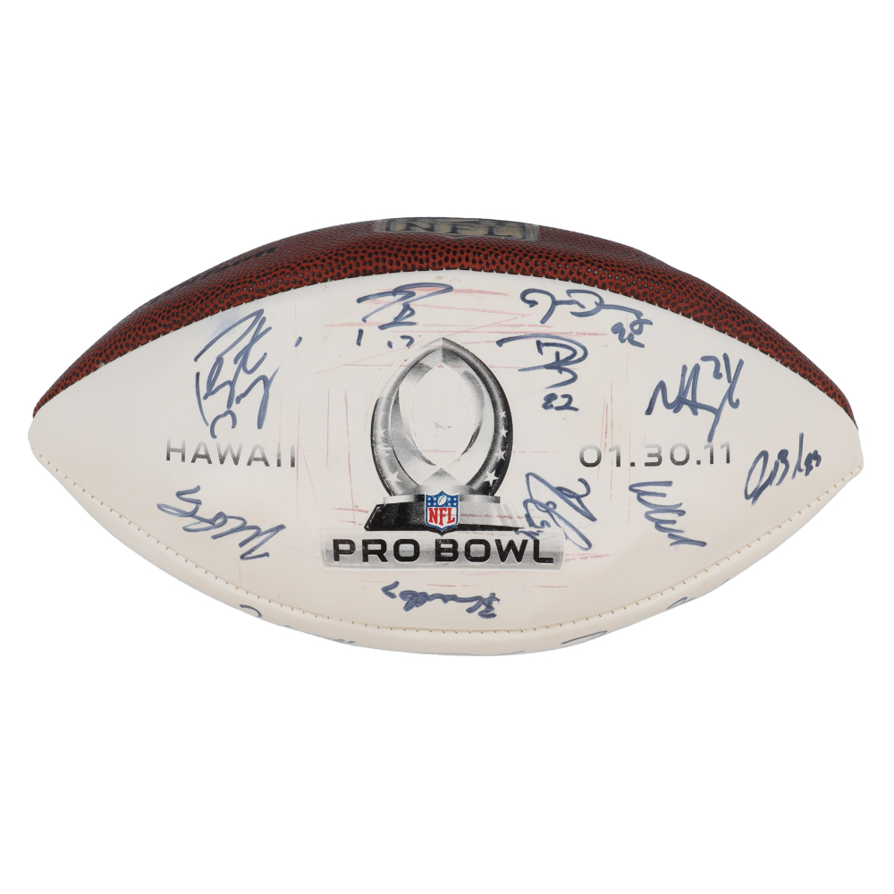 2011 AFC Pro Bowl Football Signed by (22) with Peyton Manning, Phillip ...