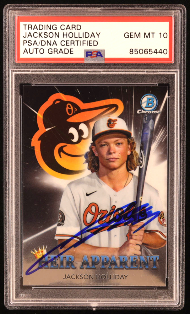 Jackson Holliday Signed 2022 Bowman Chrome Draft Heir Apparent #HA1 RC ...