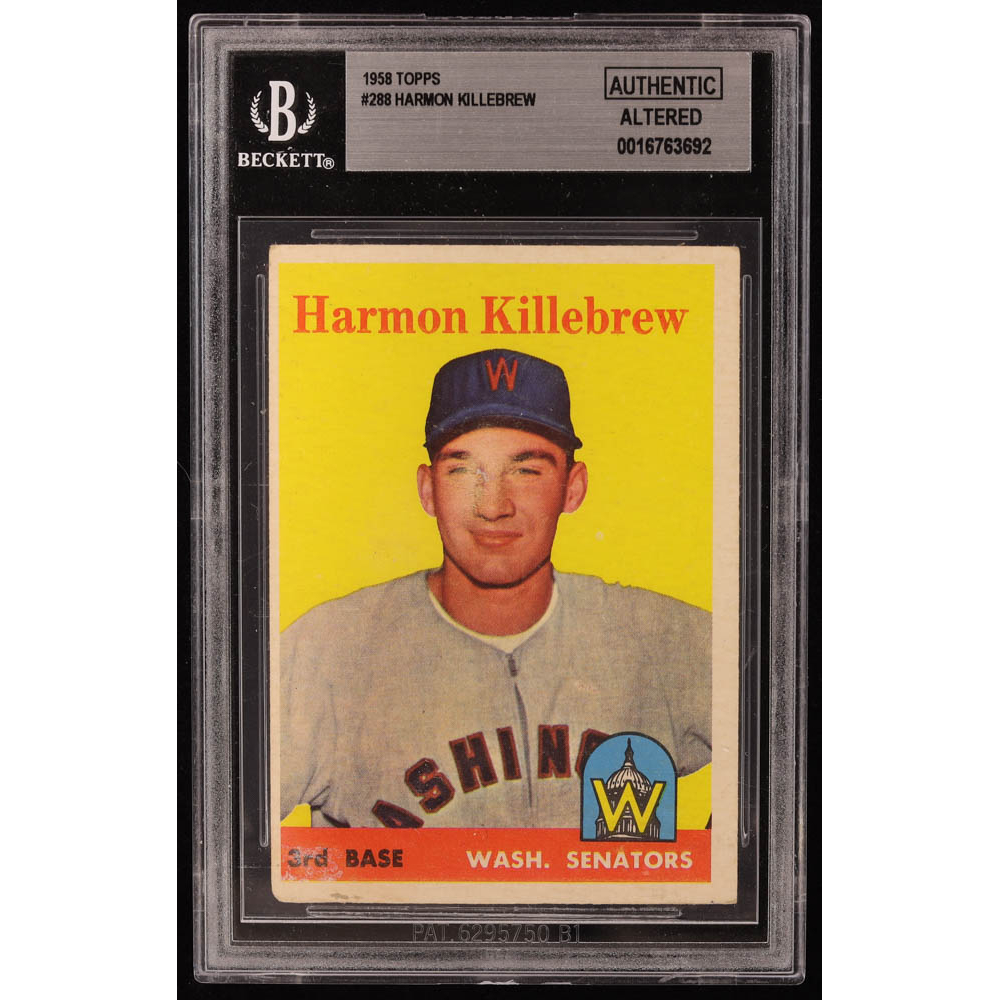 Harmon Killebrew 1958 Topps #288 (BGS Authentic) (Altered) | Pristine ...