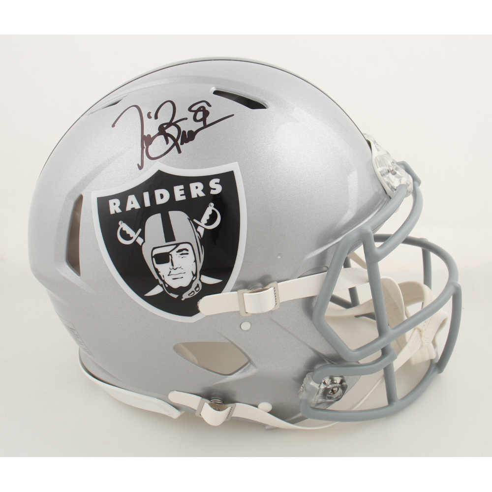 Tim Brown Signed Raiders Full-Size Authentic On-Field Speed Helmet ...