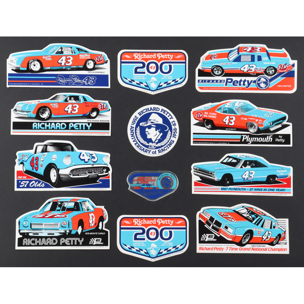 Collection of (12) Petty Stickers | Owned by Richard Petty | Pristine ...