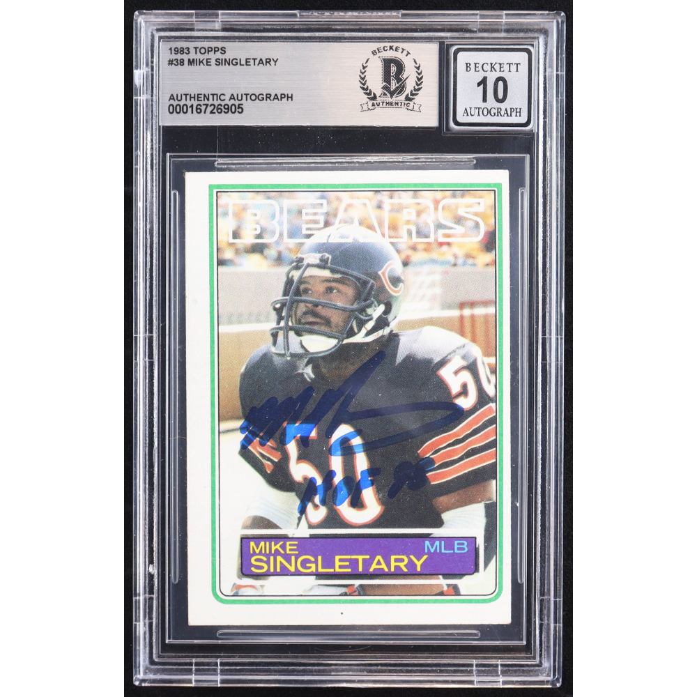 Mike Singletary Signed 1983 Topps #38 RC Inscribed "HOF 98" (BGS ...