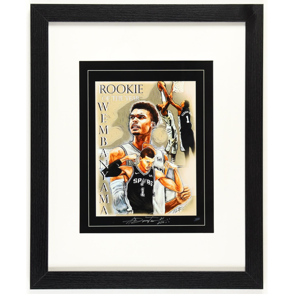 "Victor Wembanyama" LE Custom Framed Lithograph Print Display By ...