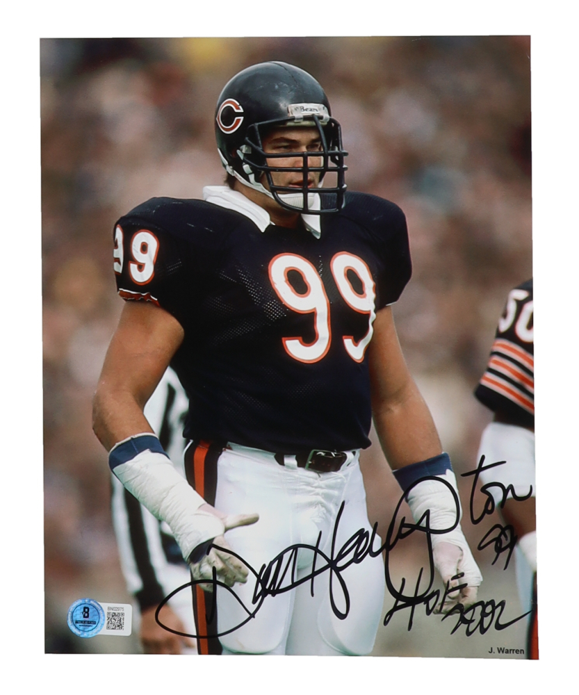 Dan Hampton Signed Bears 8x10 Photo Inscribed "HOF 2002" (Beckett ...