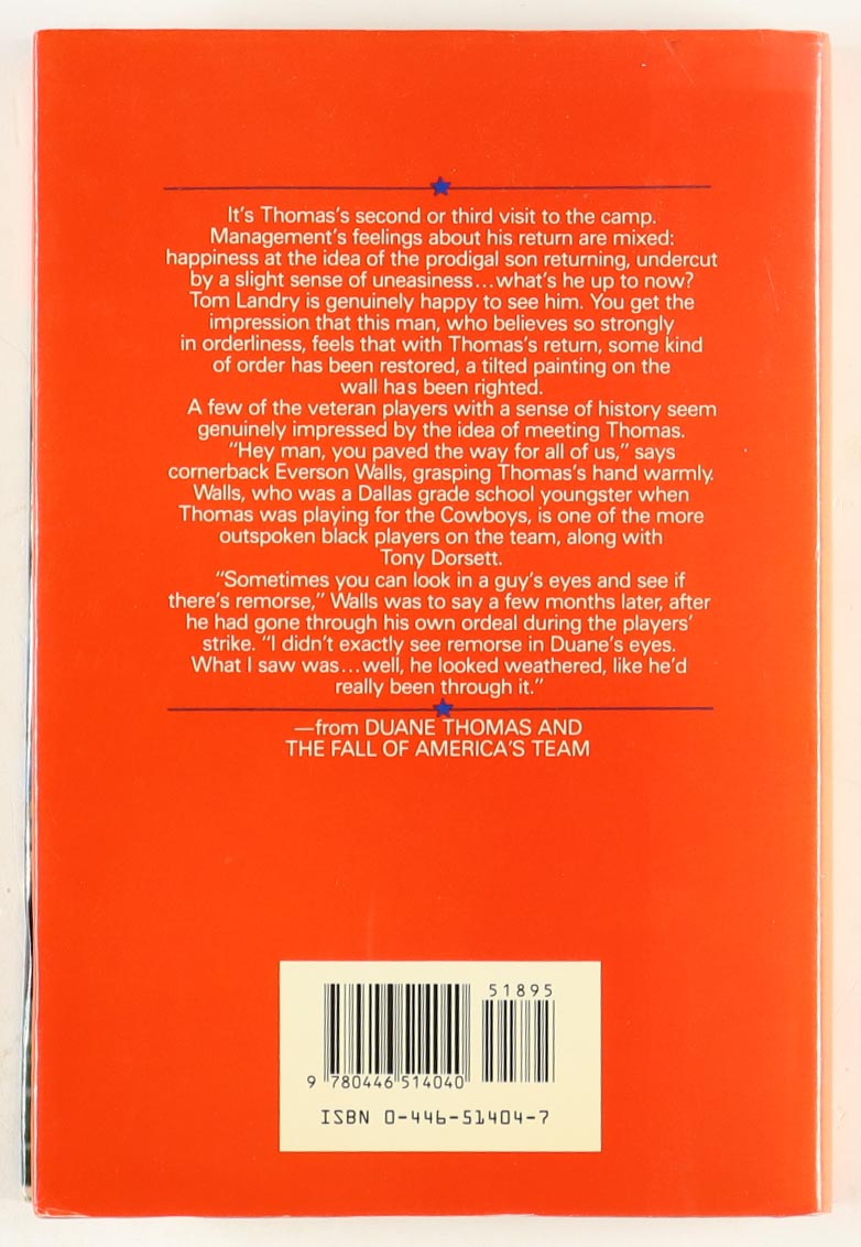 Duane Thomas Signed "And The Fall of America's Team" Hardcover Book ...