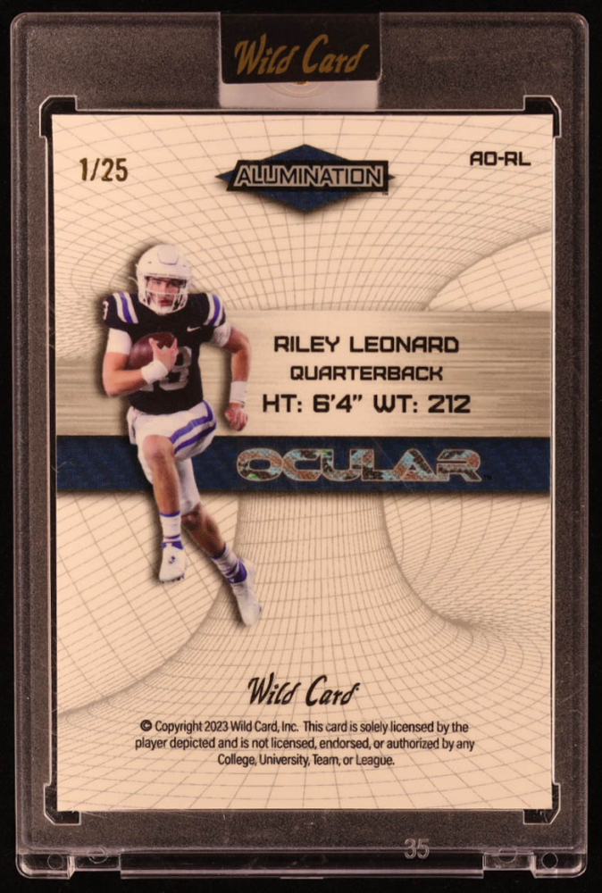 Riley Leonard 2023 Wild Card Alumination Ocular Scope #AORL RC #1/25 ...