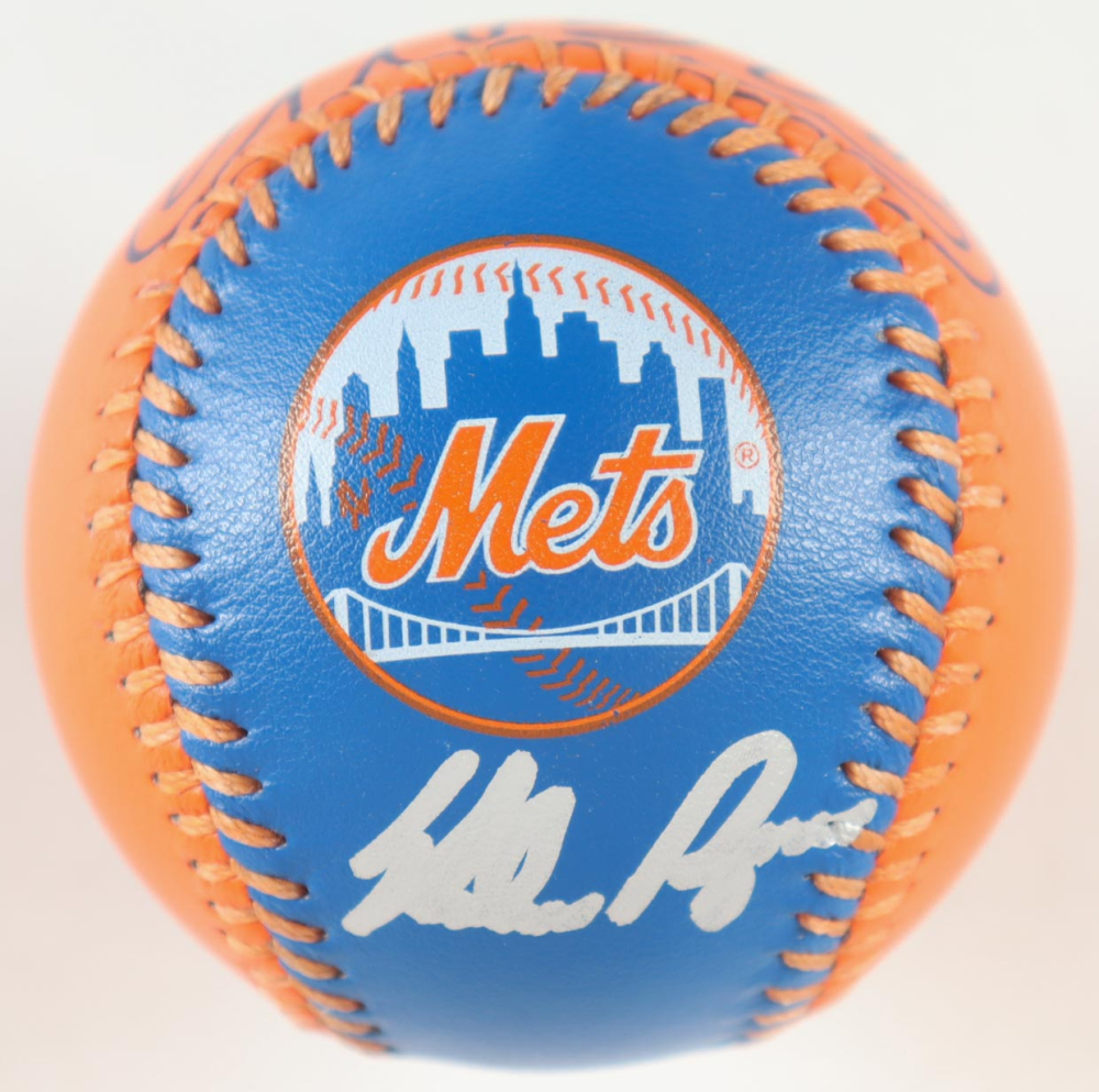 Nolan Ryan Signed Mets Logo Spinneybeck Vintage Baseball With Display ...