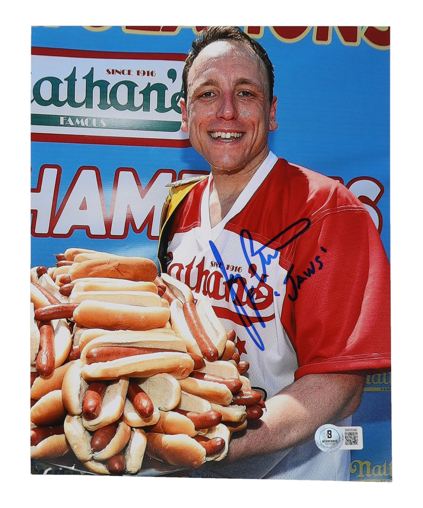 Joey Chestnut Signed 8x10 Photo Inscribed "Jaws" (Beckett) | Pristine ...