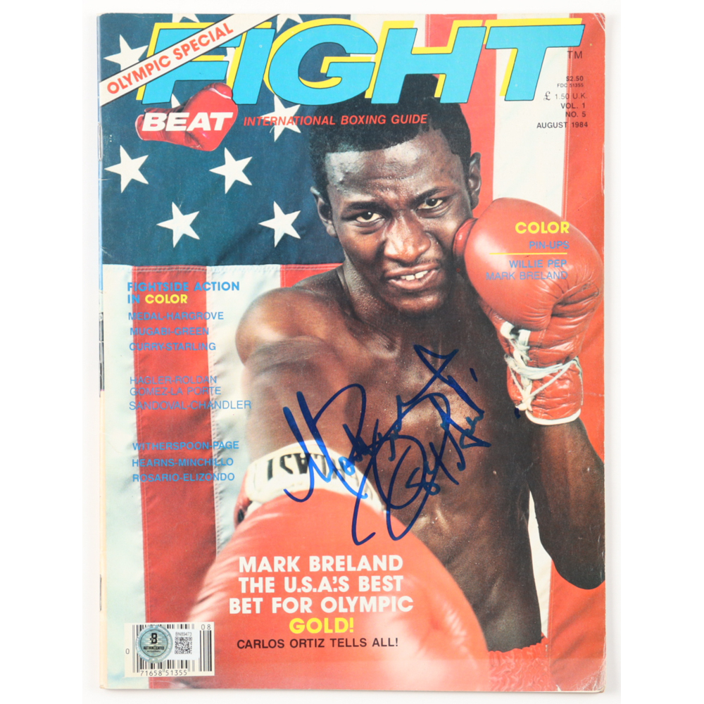 Mark Breland Signed 1984 "Fight" Magazine (Beckett) | Pristine Auction