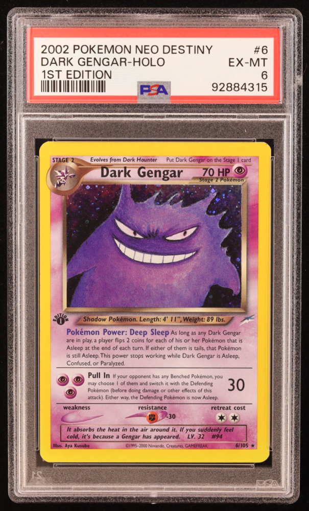 Dark Gengar 2002 Pokemon Neo Destiny 1st Edition #6 Holo (PSA 6 ...