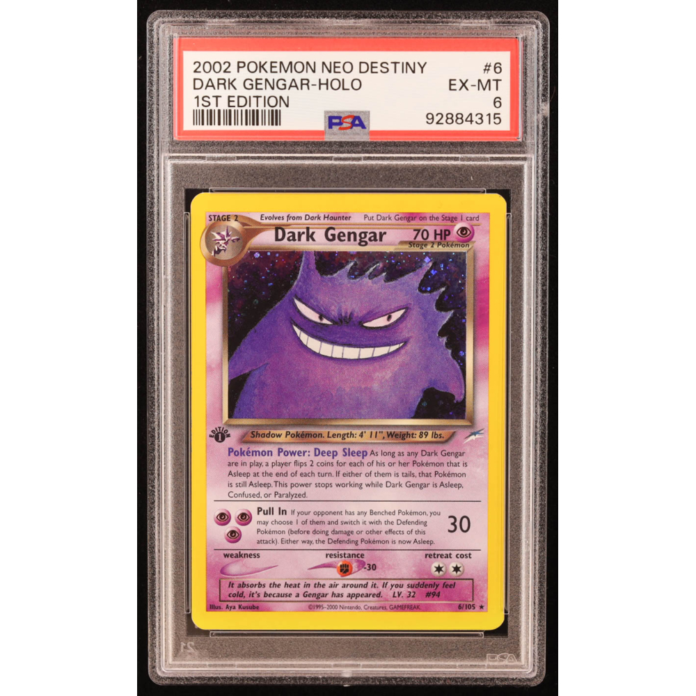Dark Gengar 2002 Pokemon Neo Destiny 1st Edition #6 Holo (PSA 6 ...