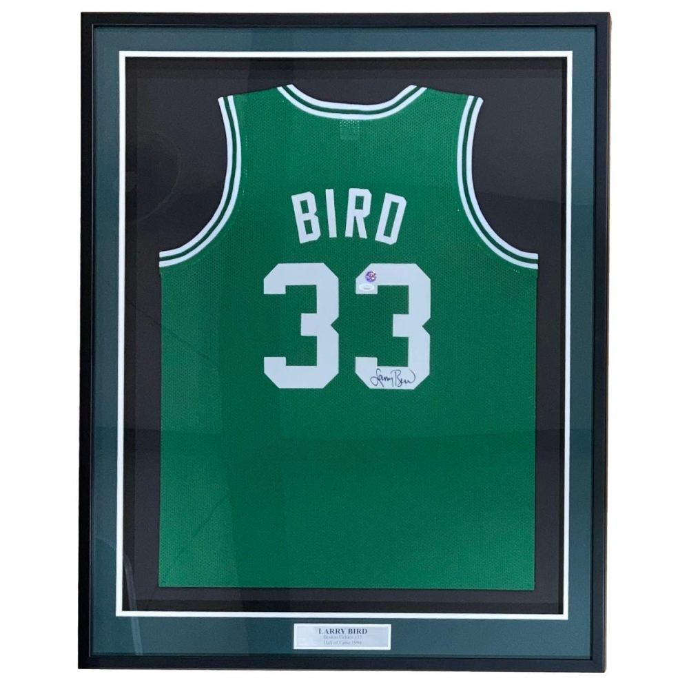 Larry Bird Signed Custom Framed Jersey (Bird & JSA) | Pristine Auction
