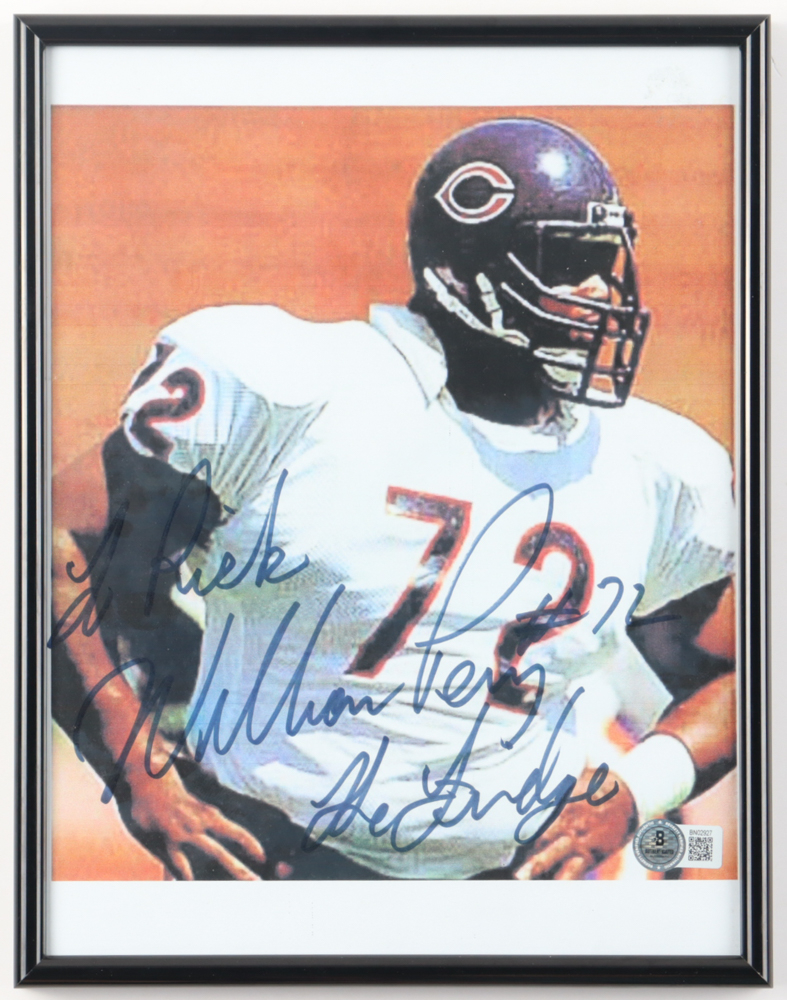 William Perry Signed Bears Custom Framed Photo Inscribed "The Fridge ...