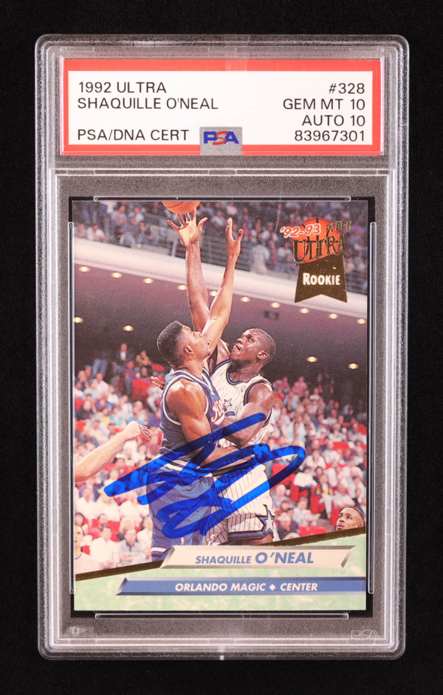 Shaquille O'Neal Signed 1992-93 Ultra #328 RC (PSA 10 | Autograph Grade ...