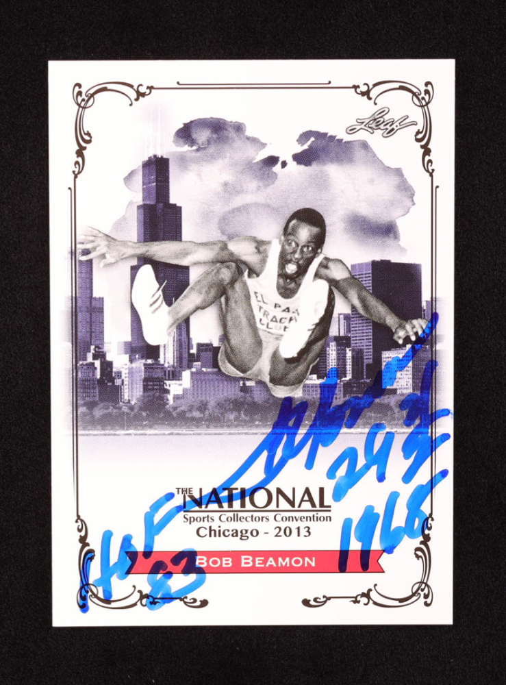 Bob Beamon Signed 2013 Leaf National Convention #NBB1 Inscribed "29 1/4 ...