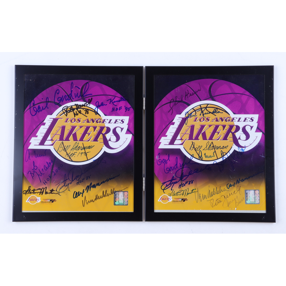 NBA Hall of Famers & Greats Multi-Signed Lakers Foldable Frame Display ...