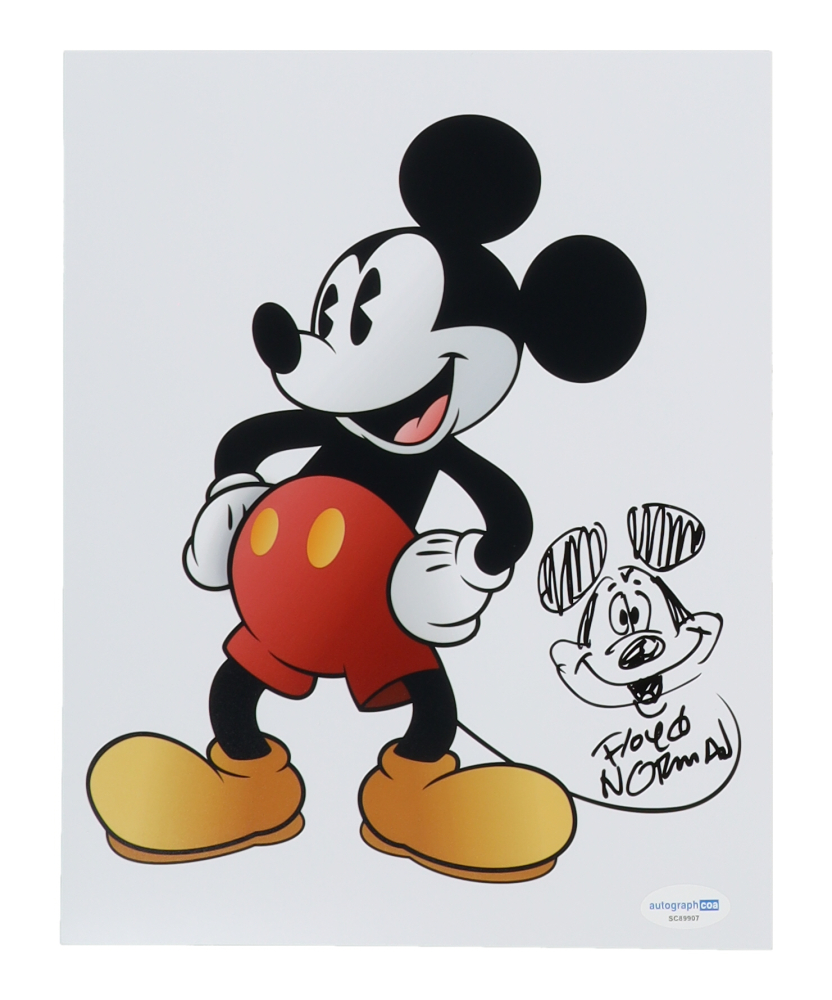 Floyd Norman Signed "Mickey Mouse" 8x10 Photo with Hand-Drawn Sketch ...