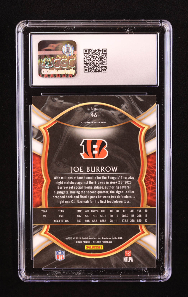 Joe Burrow 2020 Select #46 RC (CGC 10) | Pristine Auction