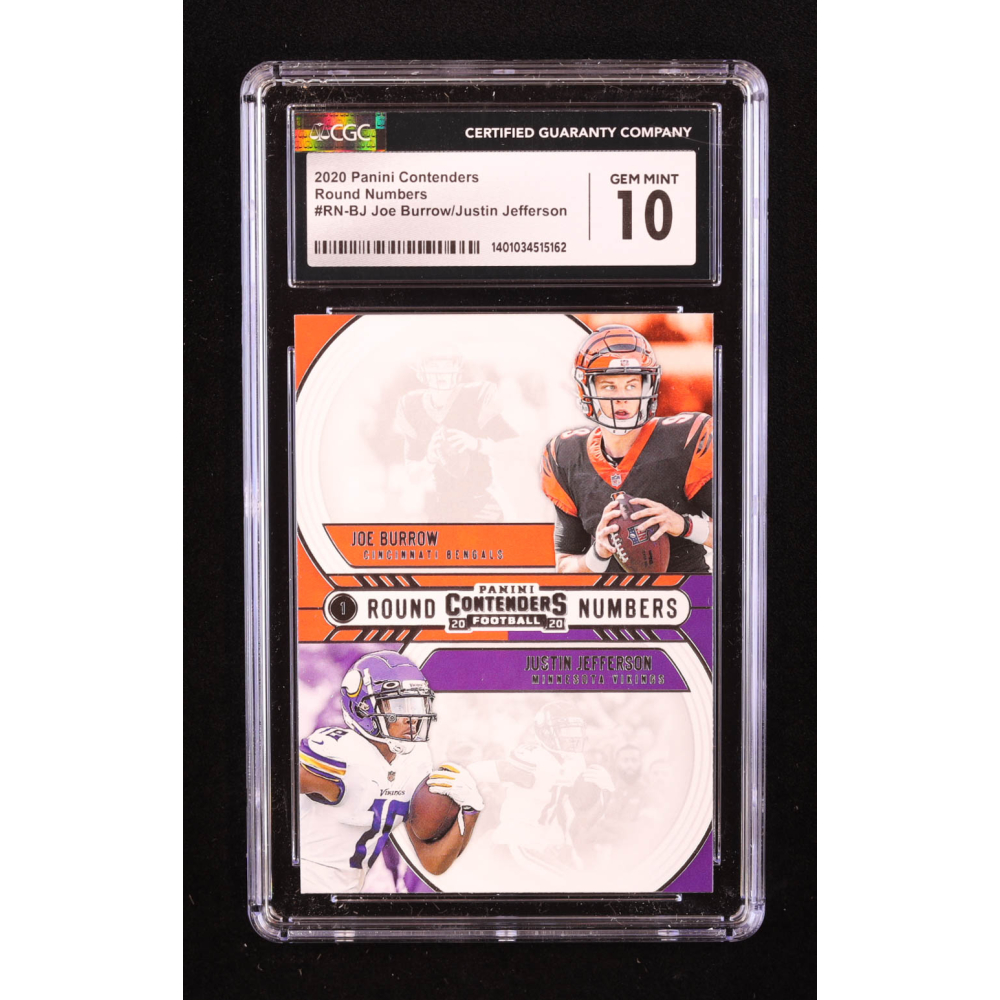 Joe Burrow / Justin Jefferson 2020 Panini Contenders Round Numbers # ...