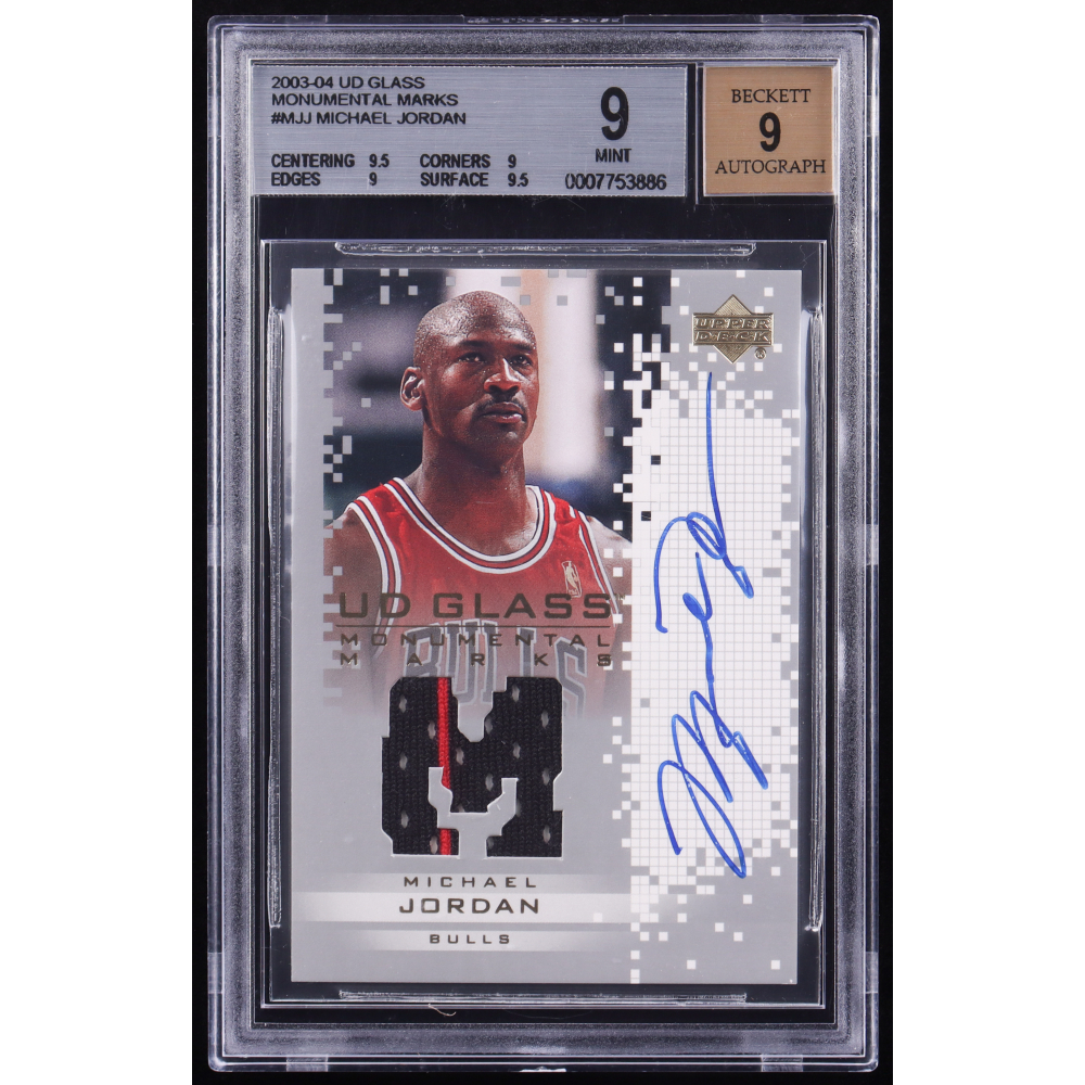 Michael Jordan 2003-04 UD Glass Monumental Marks #MJJ (BGS 9 ...