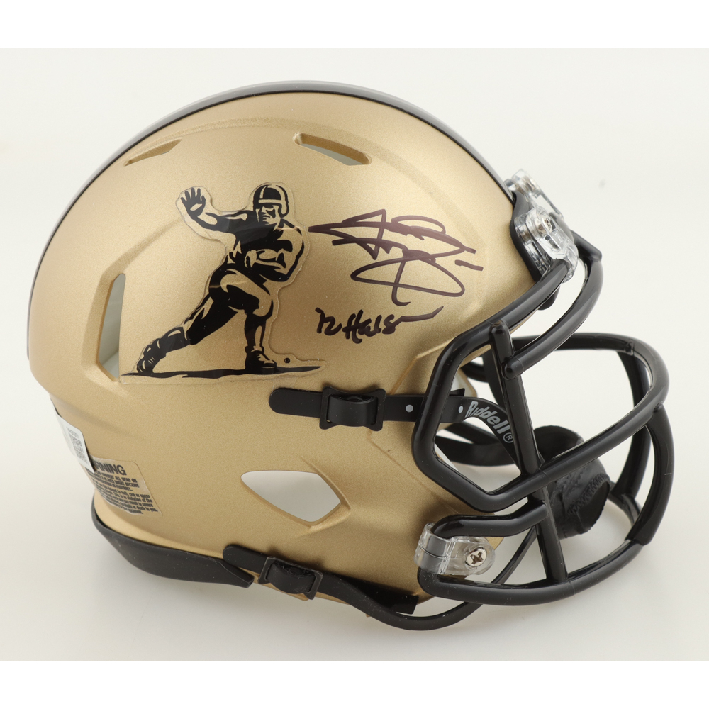 Johnny Manziel Signed Heisman Trophy Logo Mini Helmet Inscribed "'12 ...
