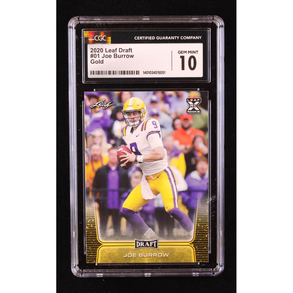 Joe Burrow 2020 Leaf Draft Gold #1 RC (CGC 10) | Pristine Auction