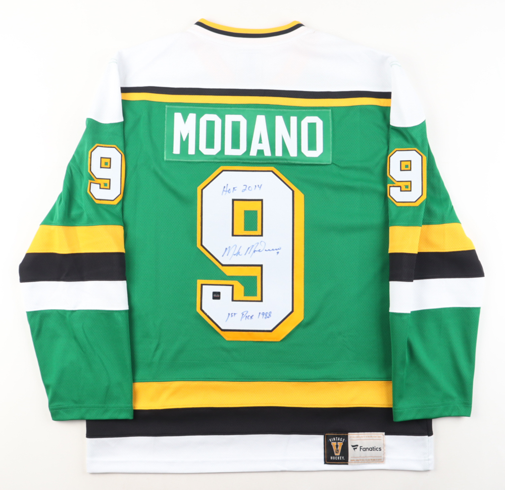 Mike Modano Signed North Stars Jersey Inscribed "HOF 2014" & "1st Pick ...