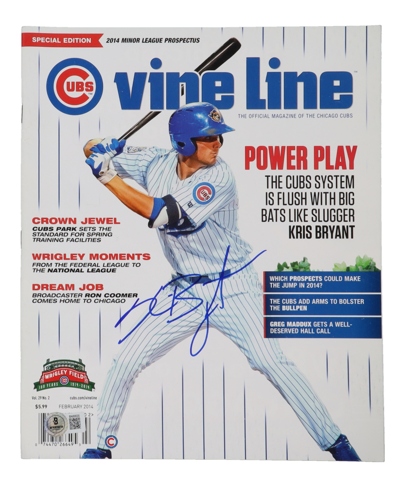 Kris Bryant Signed 2014 Cubs Vine Line Magazine (Beckett) | Pristine ...